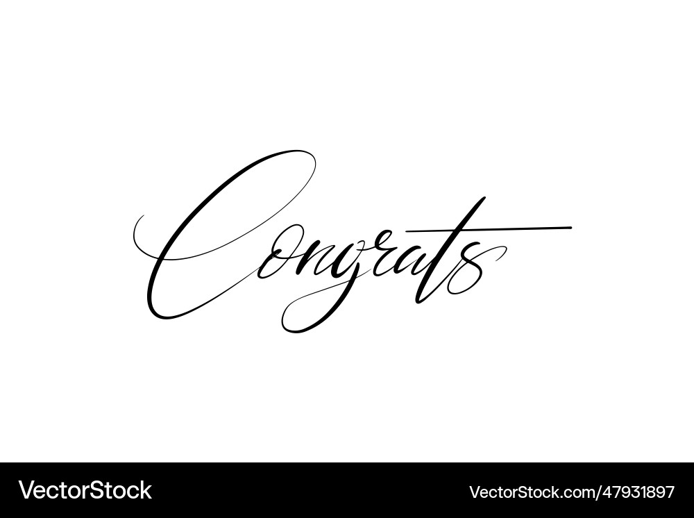 Congrats lettering handwritten modern calligraphy Vector Image