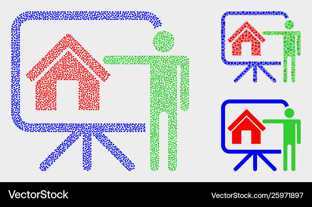 Dot realtor public report icons Royalty Free Vector Image