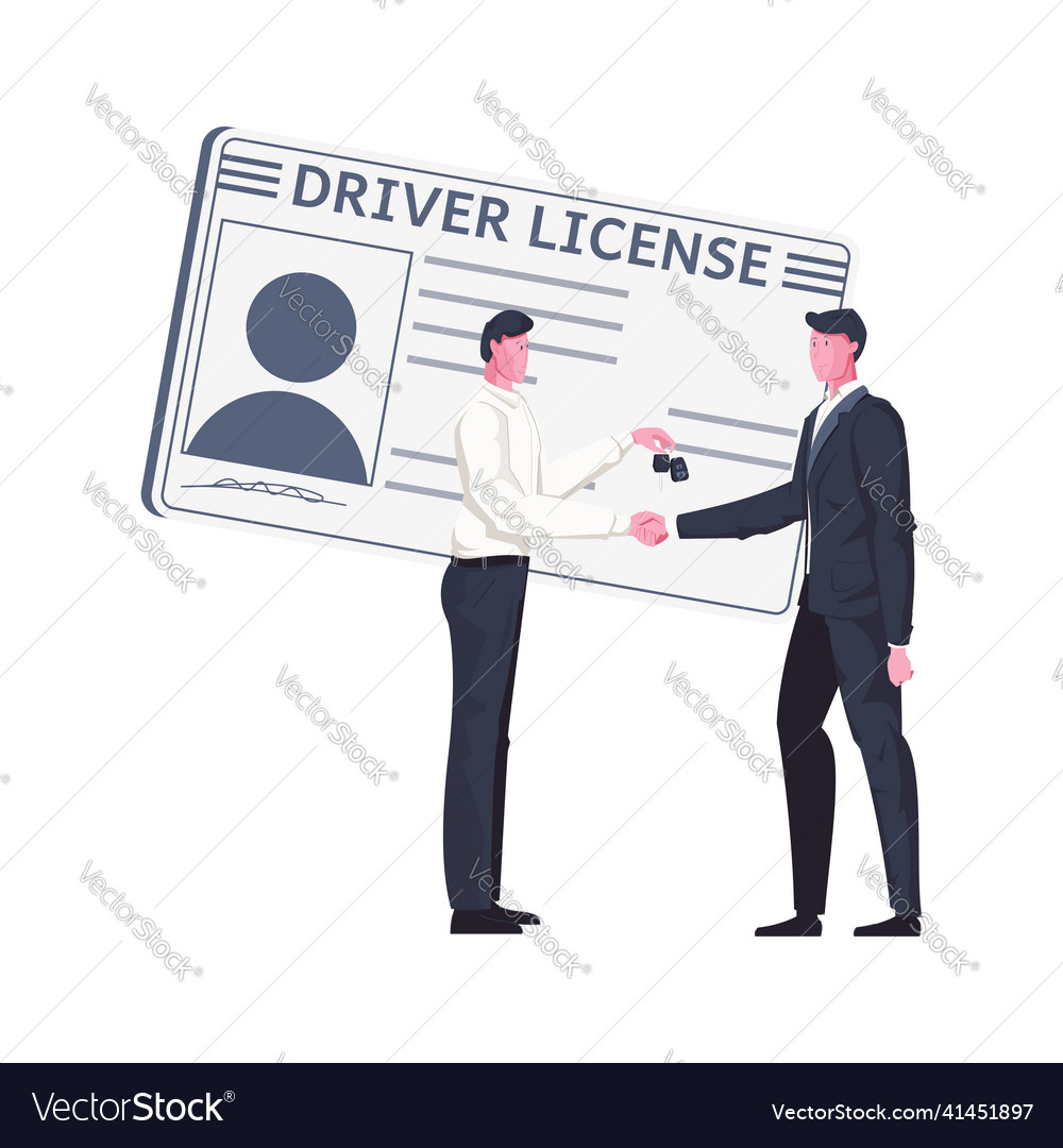 Driver license composition Royalty Free Vector Image