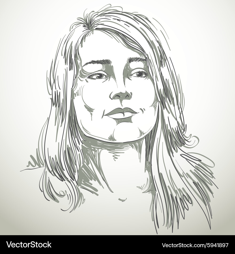 Graphic hand-drawn white skin attractive Vector Image