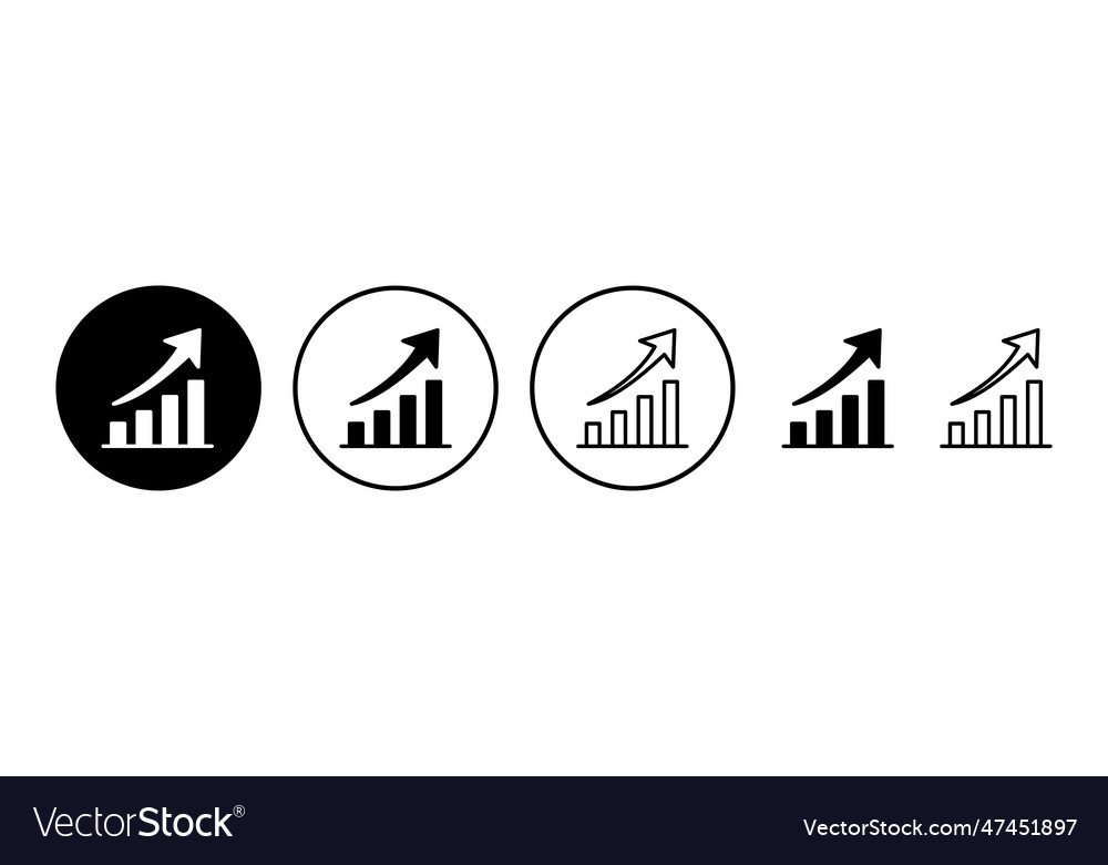 Growing graph icon chart icon graph icon Vector Image