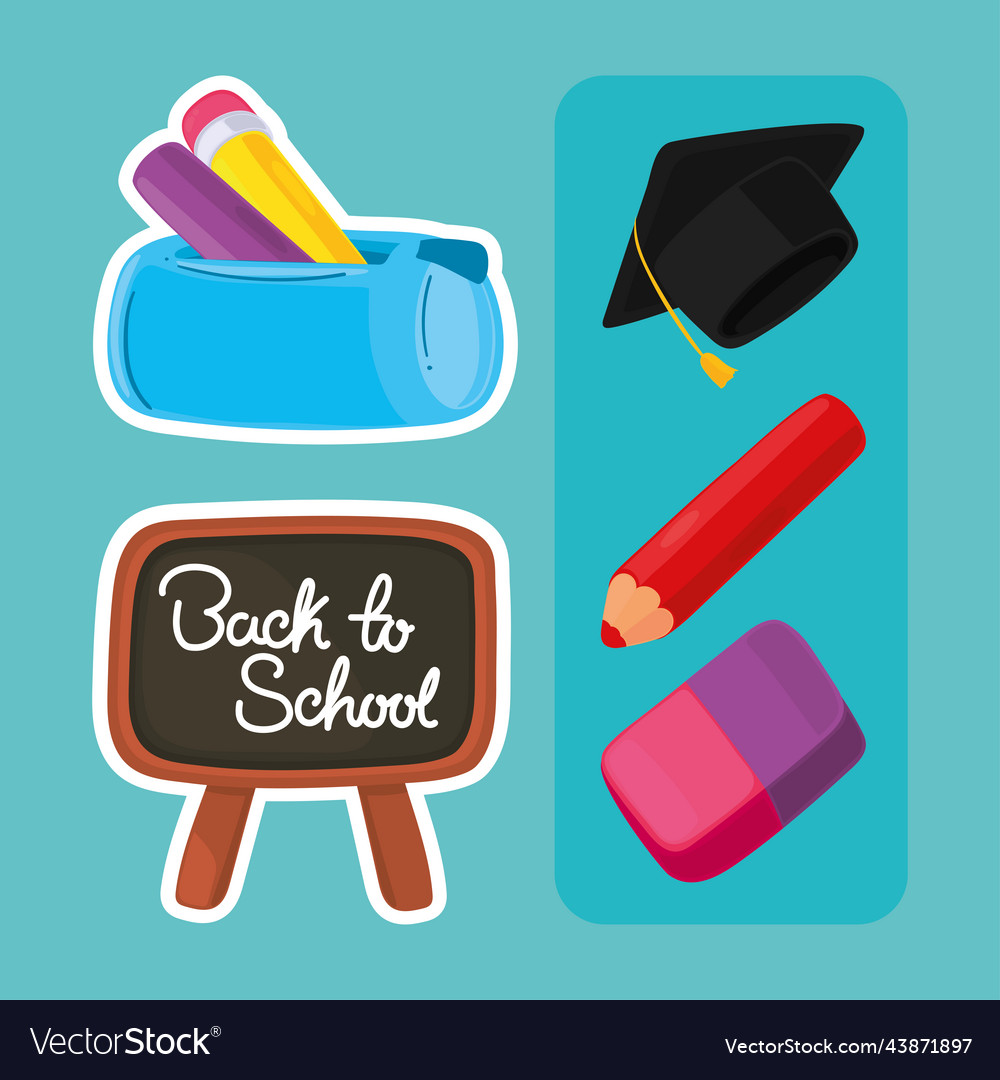 Icon set back to school Royalty Free Vector Image