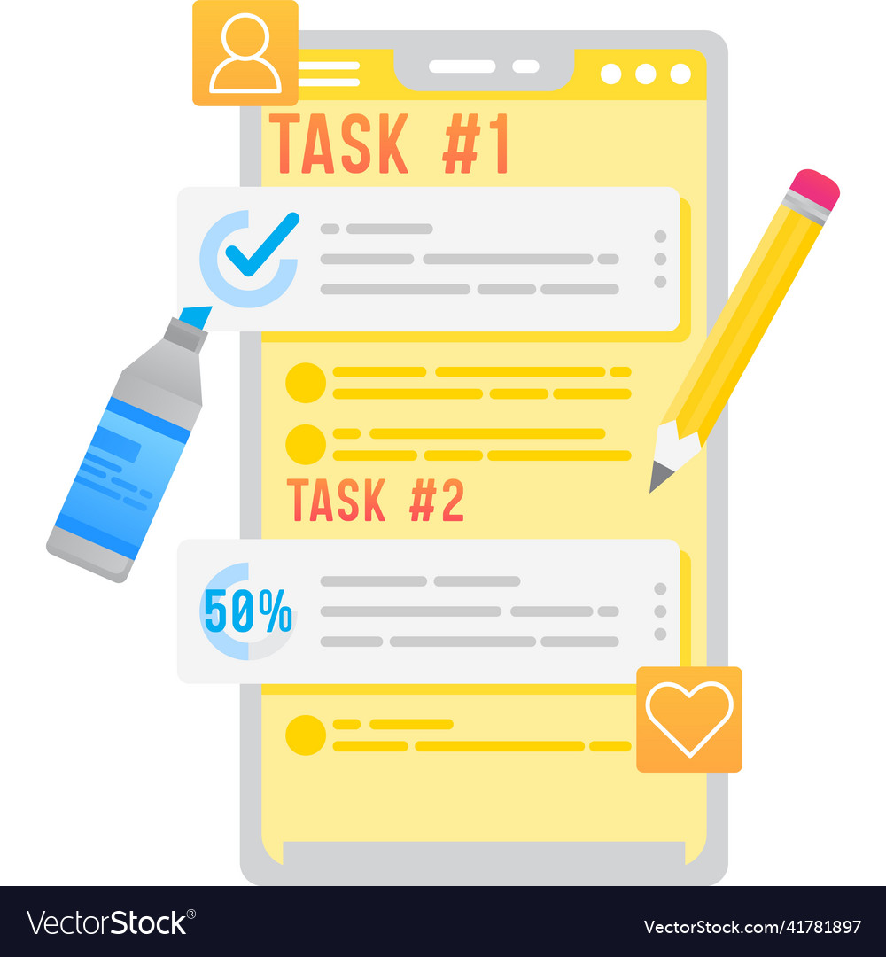 Online task manager mobile application icon Vector Image