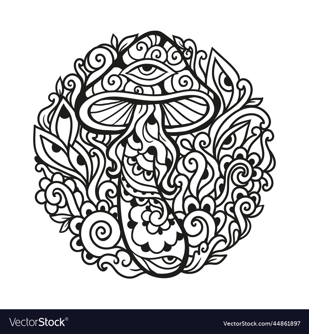 Psychedelic magic mushrooms Royalty Free Vector Image Psychedelic magic mushrooms Royalty Free Vector Image