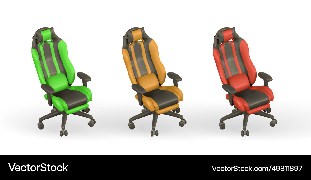 Realistic 3d computer game chair in cartoon style Vector Image