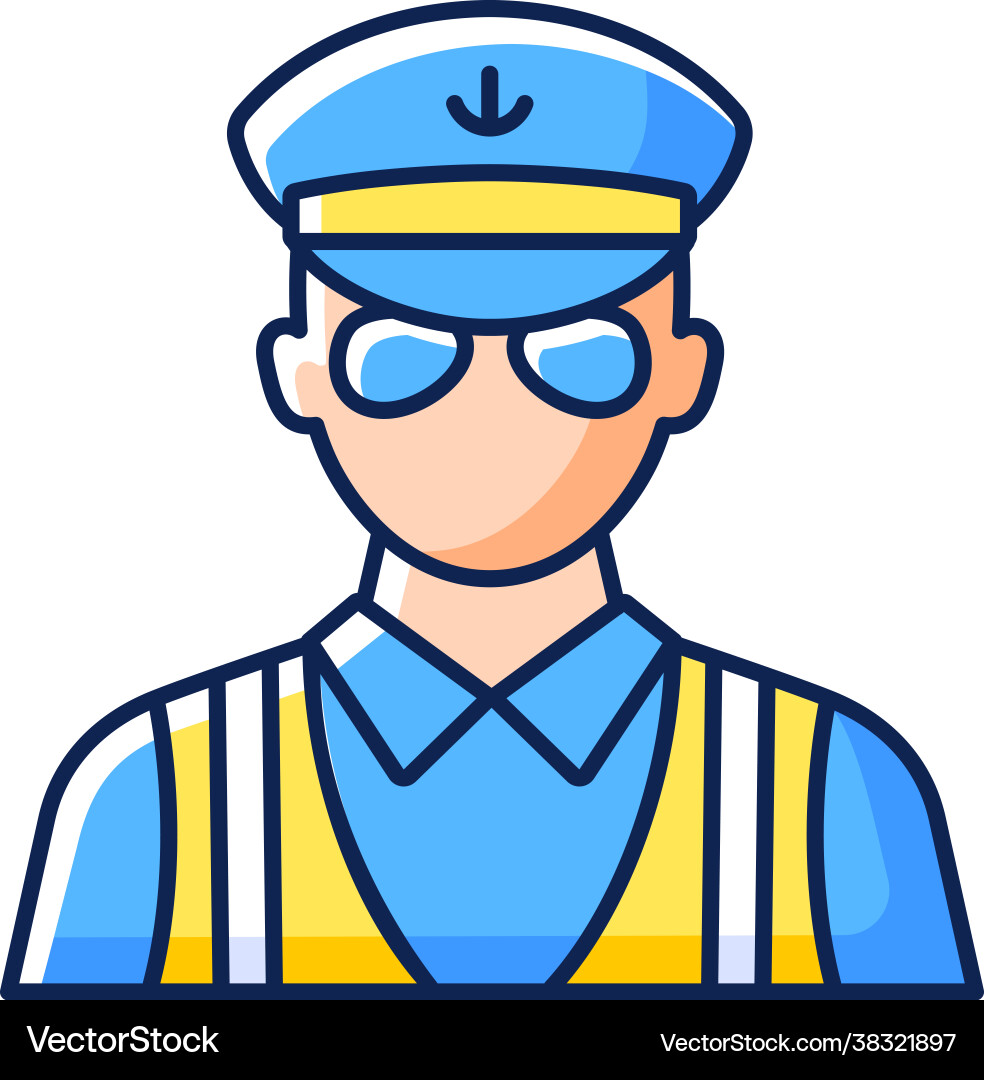 Ruise ship security rgb color icon Royalty Free Vector Image