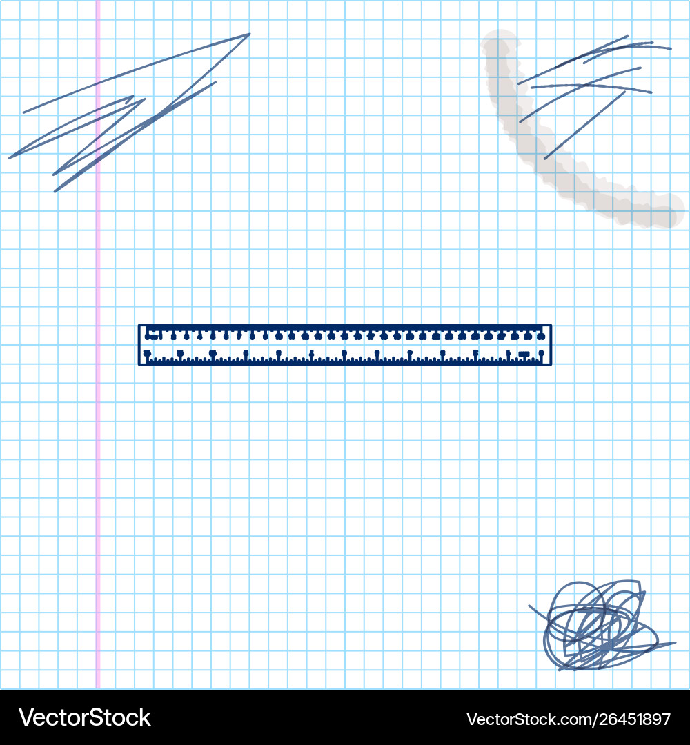 Ruler line sketch icon isolated on white Vector Image