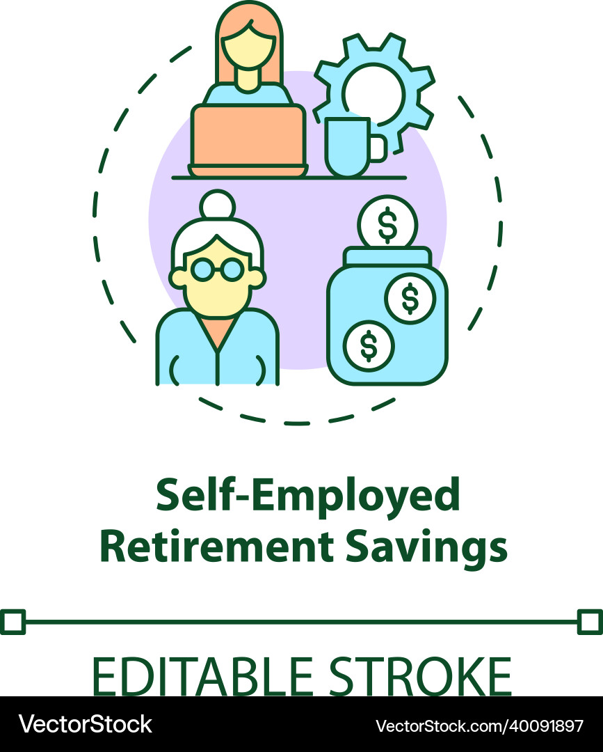 Self-employed retirement savings concept icon Vector Image