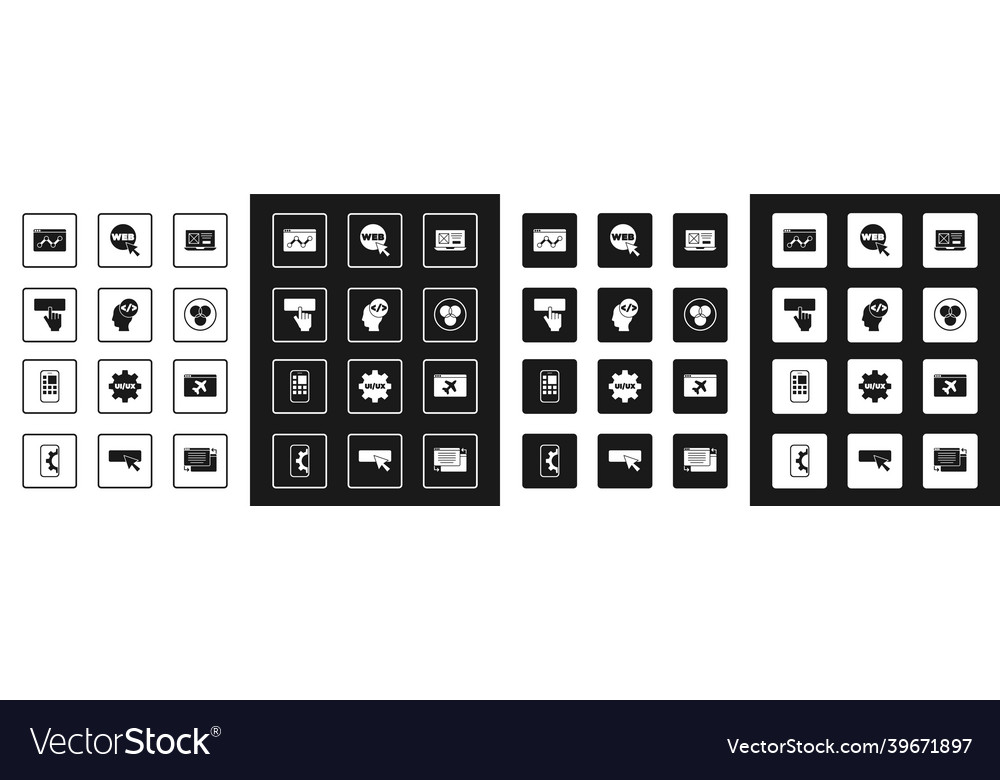Set ui or ux design front end development Vector Image