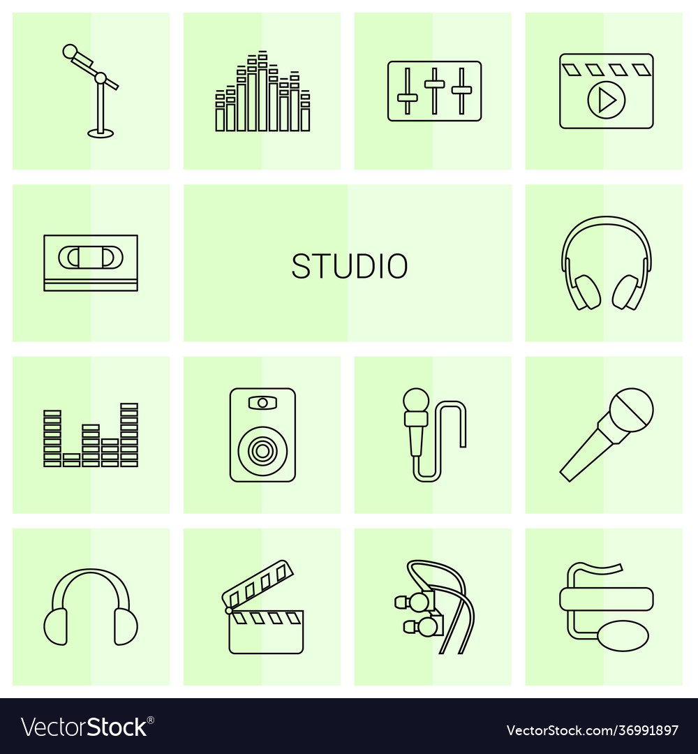 Studio icons Royalty Free Vector Image - VectorStock