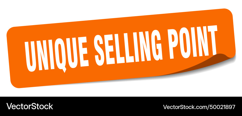 Unique selling point sticker unique selling point Vector Image