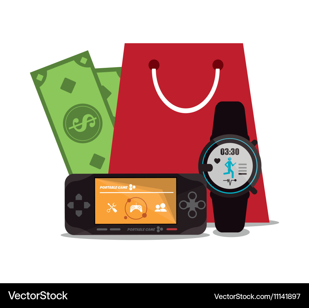Videogame payment and shopping design Royalty Free Vector