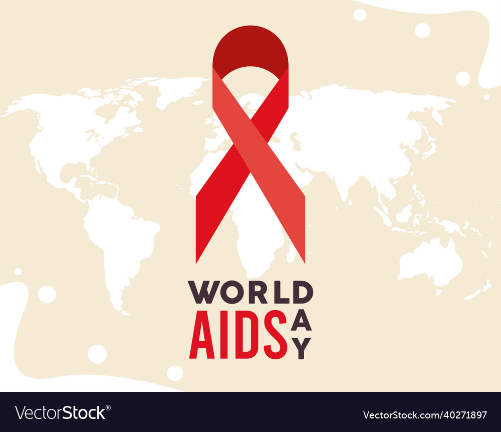 World aids day ribbon Royalty Free Vector Image