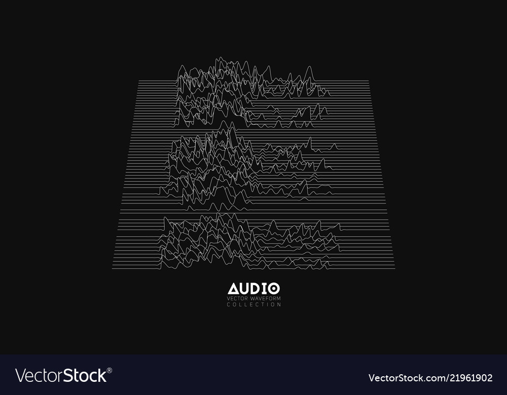 3d echo audio wavefrom spectrum abstract Vector Image