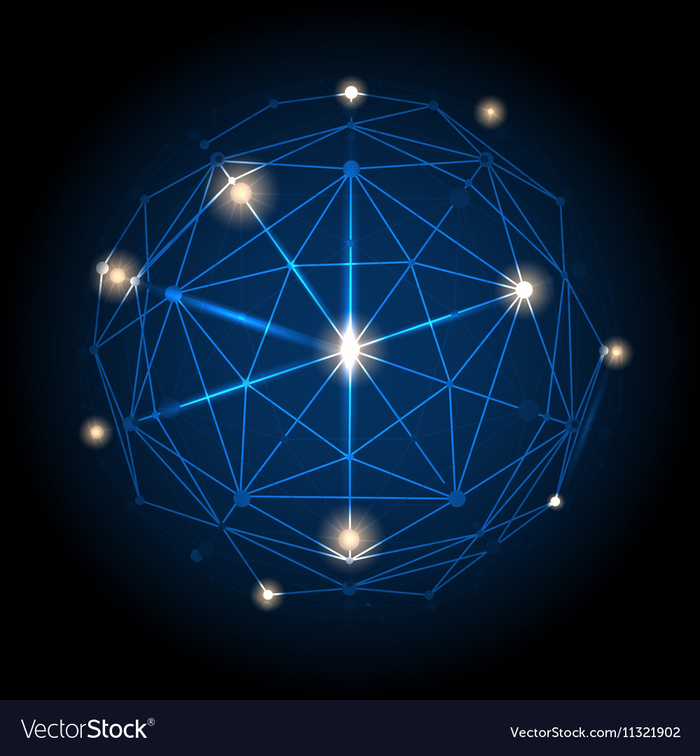 Abstract connect sphere with shining elements Vector Image