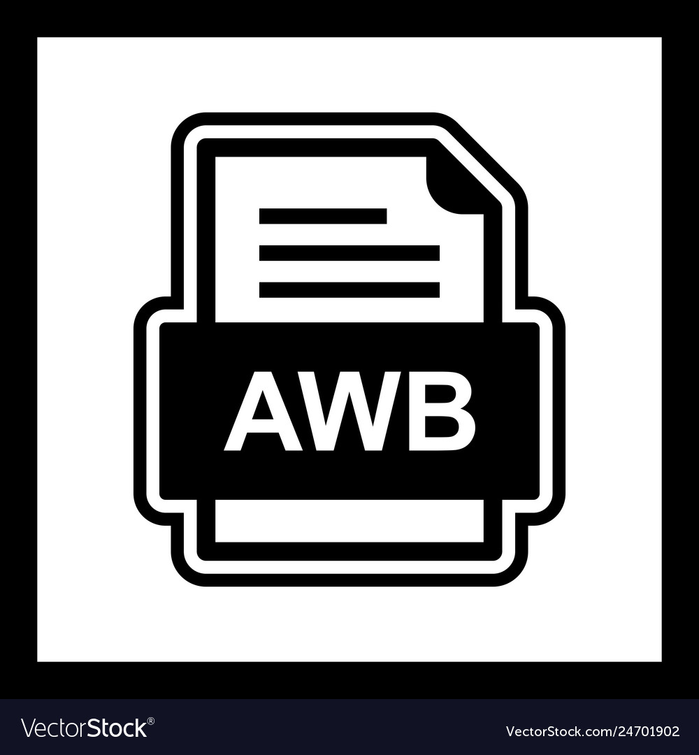 Awb file document icon Royalty Free Vector Image