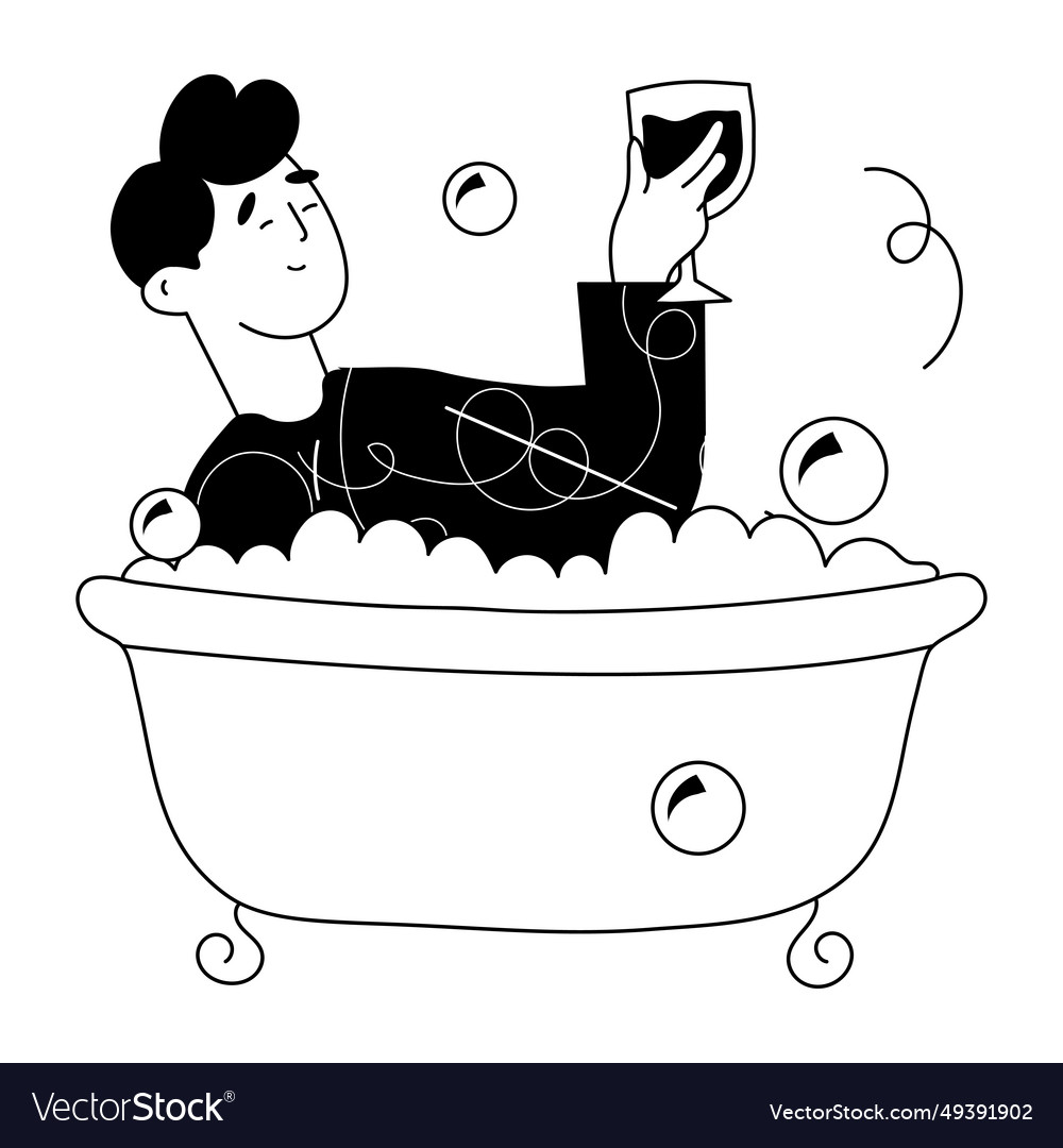 Bath relaxing Royalty Free Vector Image - VectorStock