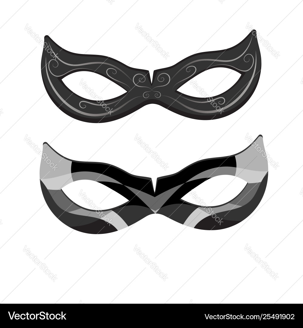 Beautiful black lace masquerade mask isolated Vector Image