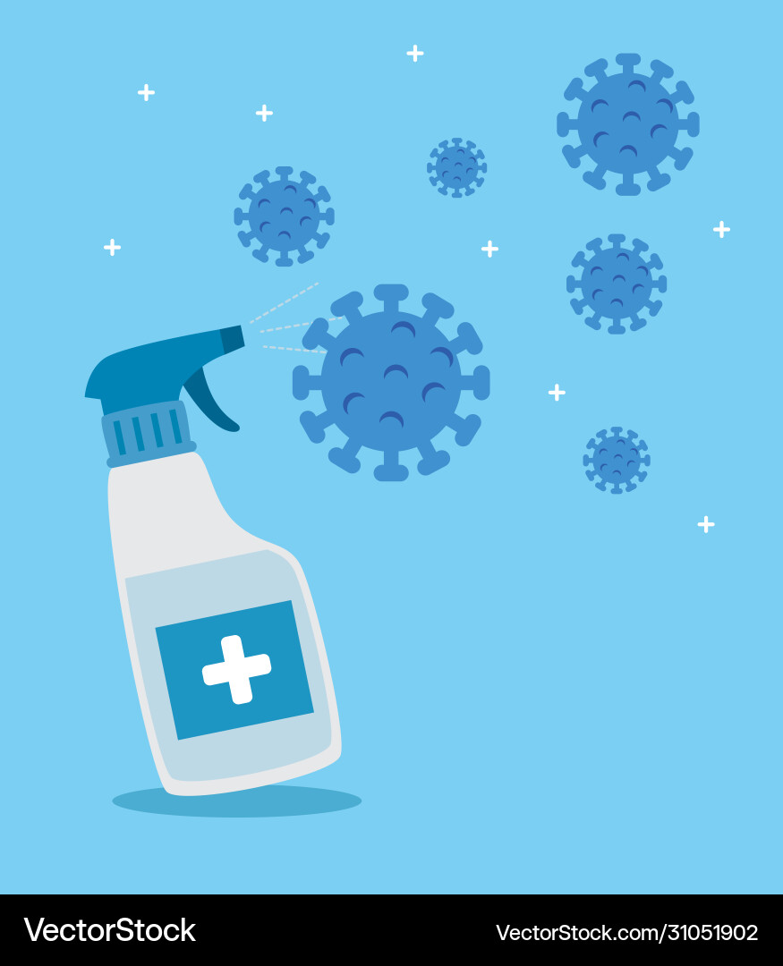 Campaign stop 2019 ncov with spray disinfectant Vector Image
