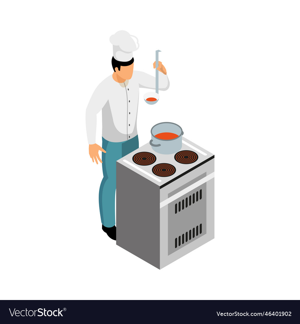 Chef isometric Royalty Free Vector Image - VectorStock