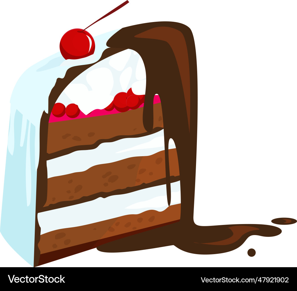 Chocolate cake Royalty Free Vector Image - VectorStock