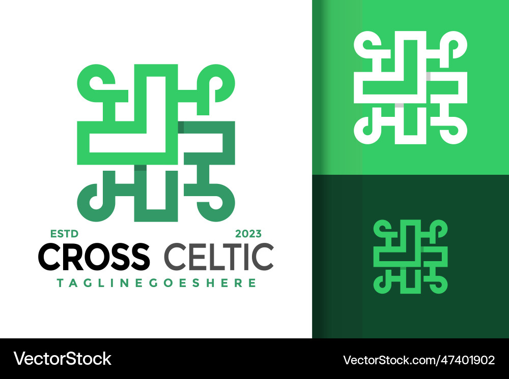 Cross and celtic medical logo icon Royalty Free Vector Image