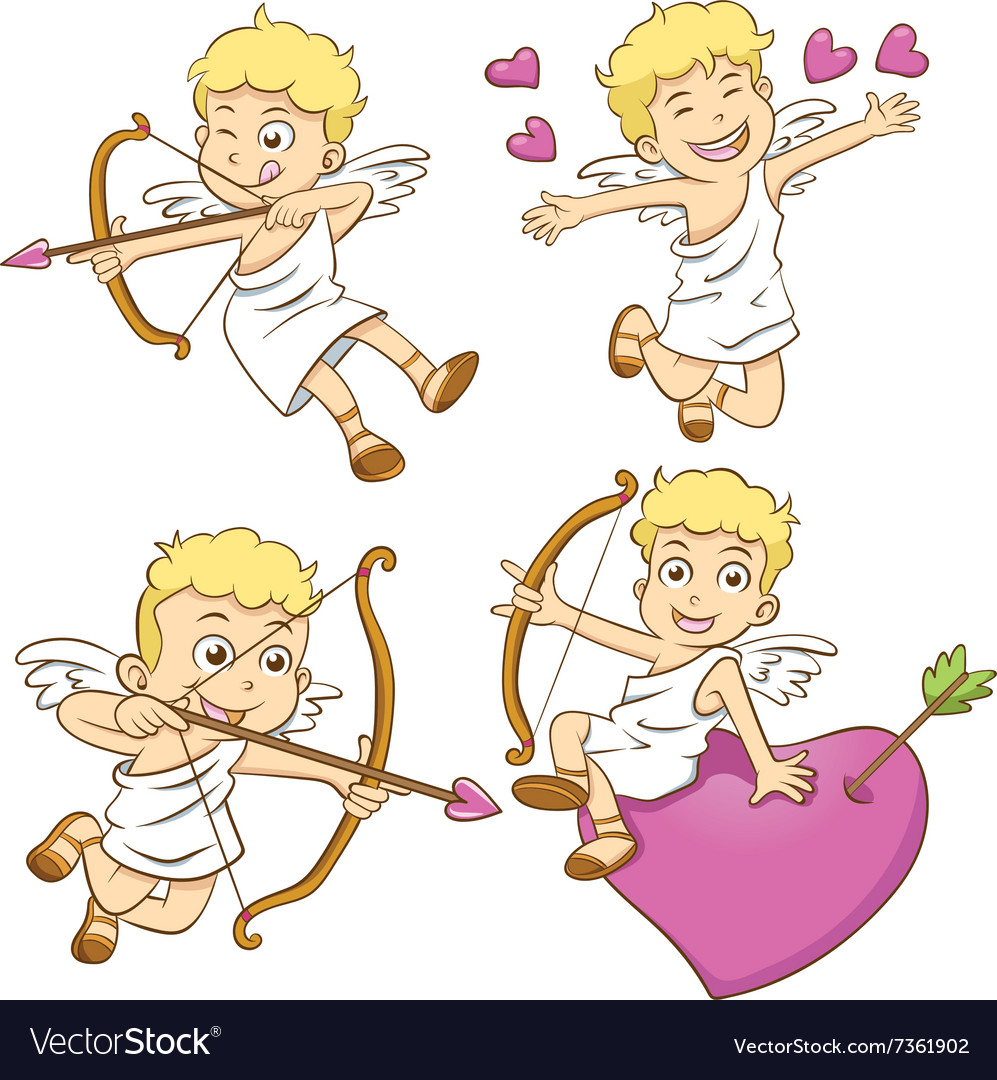 Cute little cupid isolated on a white background Vector Image