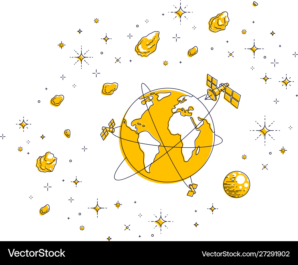 Earth in space our planet huge cosmos Royalty Free Vector