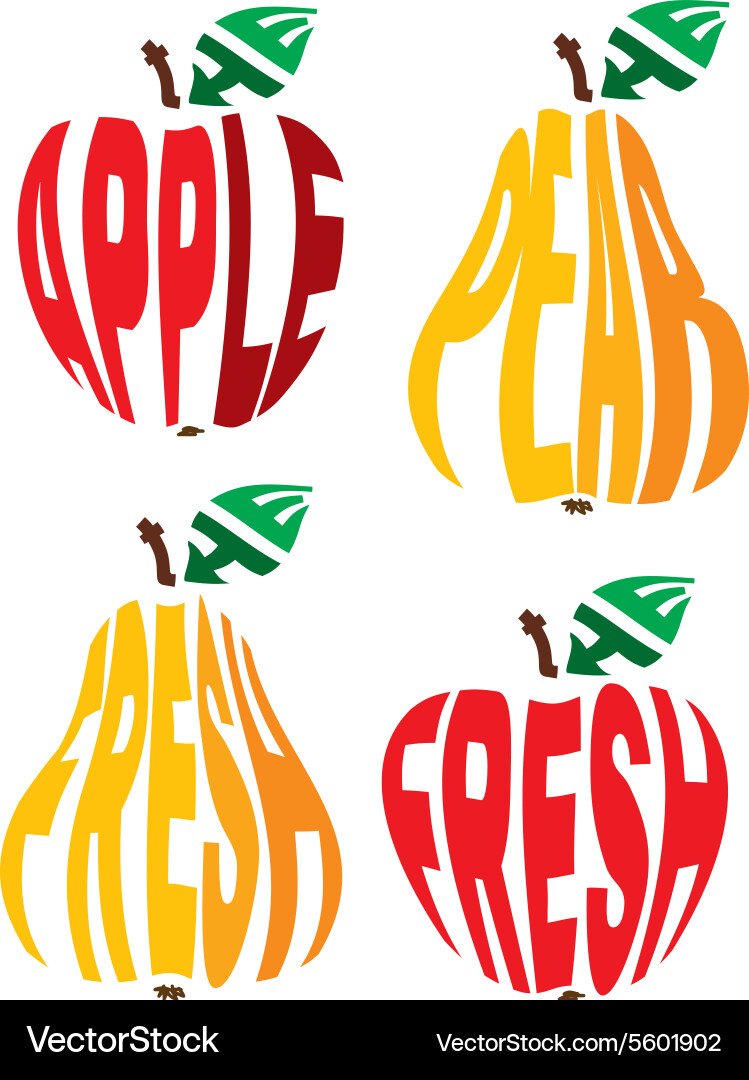Emblem element in form of apple and pear Vector Image