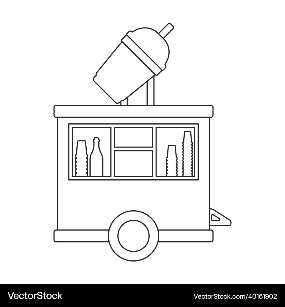 Food trailer iconoutline icon Royalty Free Vector Image