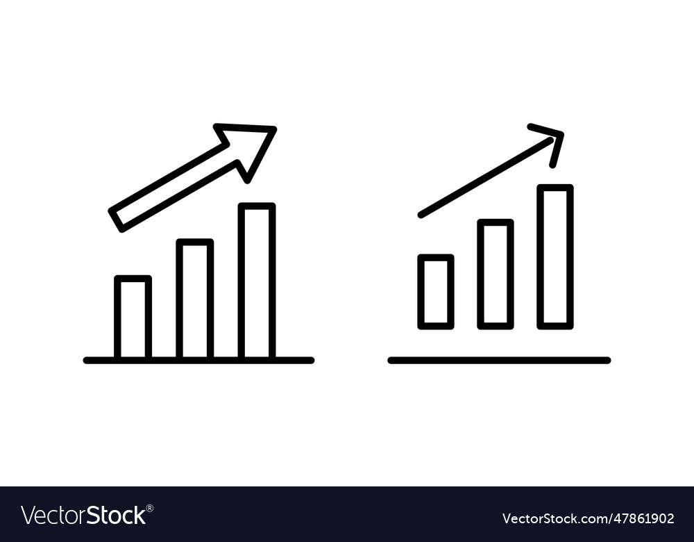Growing graph icon chart Royalty Free Vector Image
