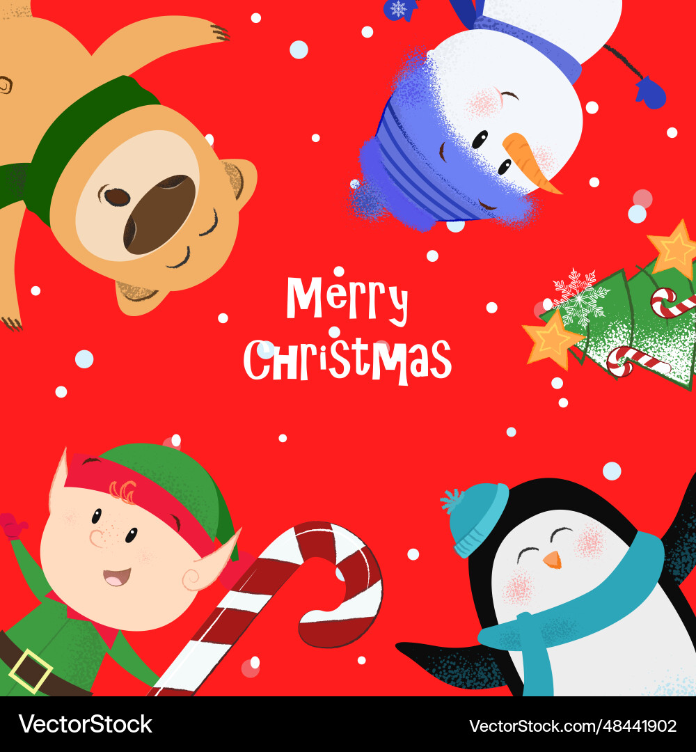 Merry christmas bright red banner design Vector Image