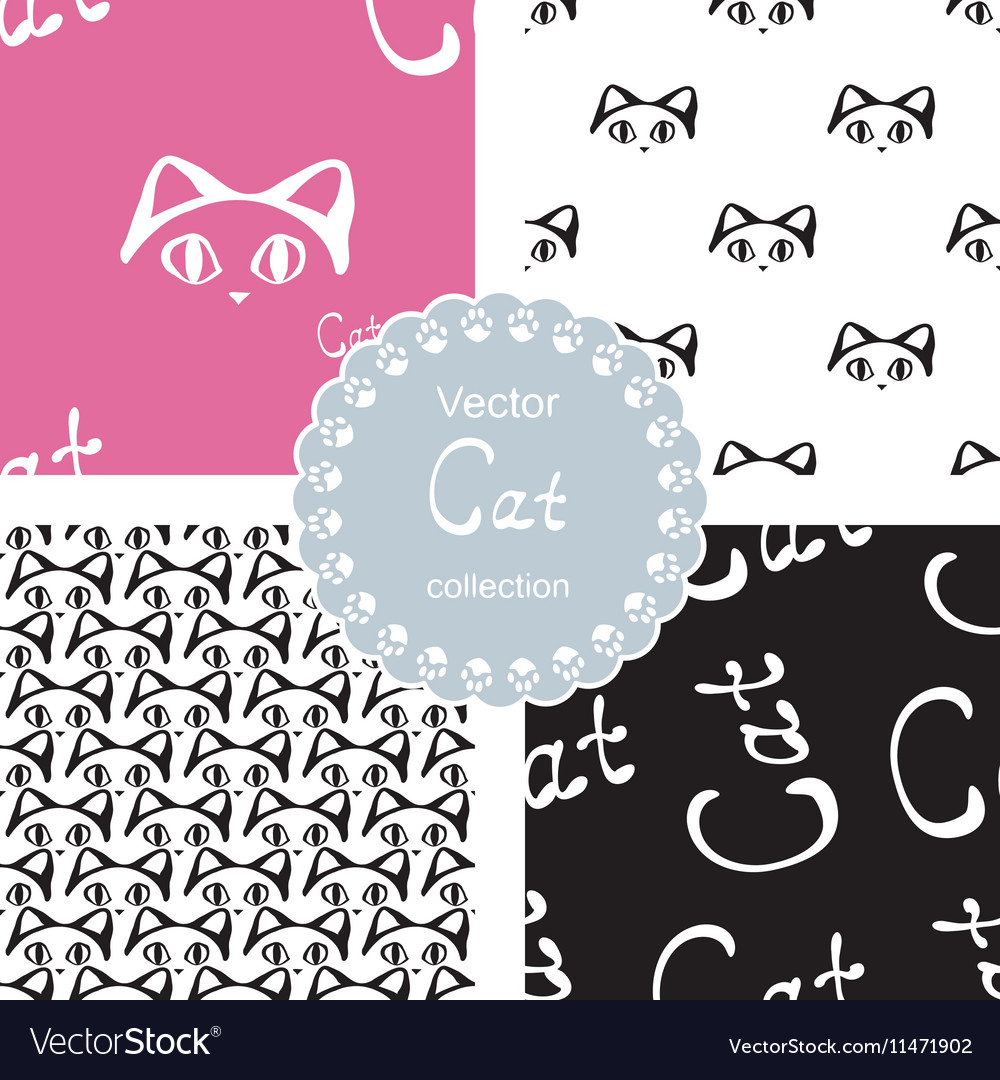 Patterns with cats Royalty Free Vector Image - VectorStock