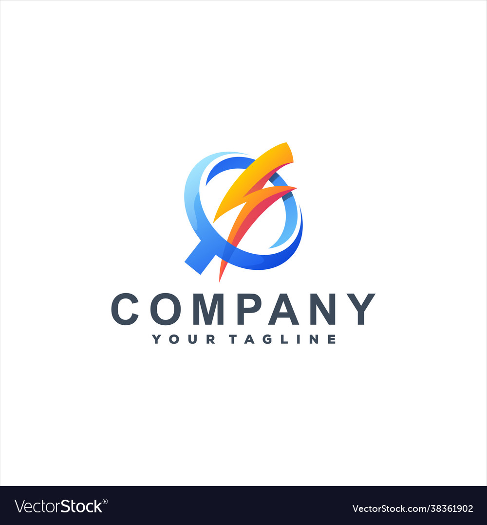 Power flash gradient logo design Royalty Free Vector Image