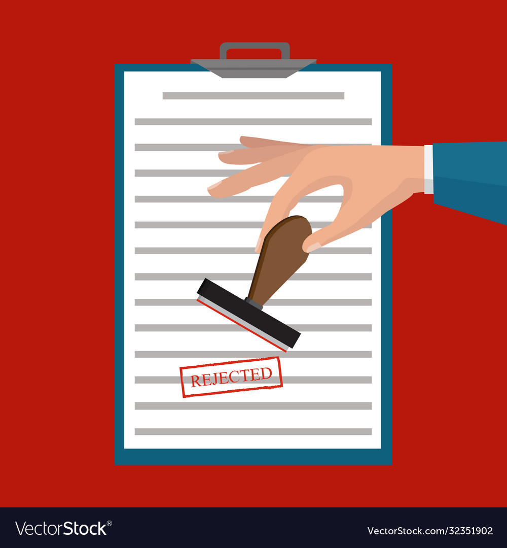 Rejected application concepts document Royalty Free Vector