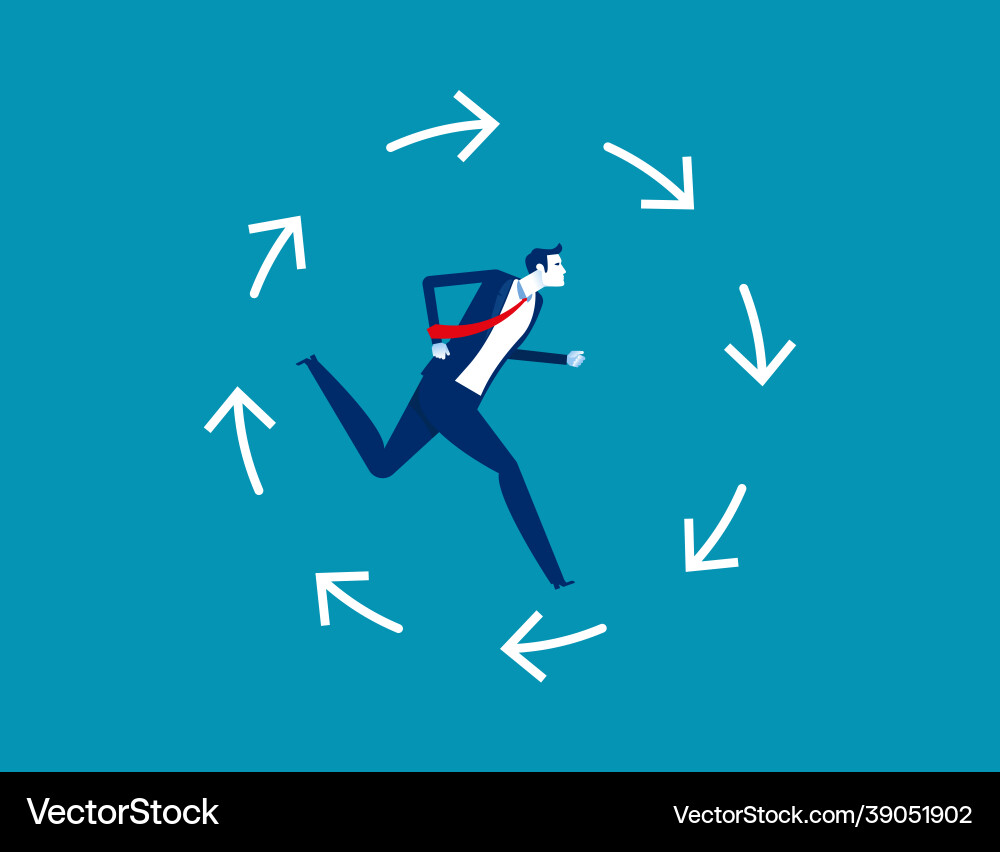 Running in endless loop of arrows business Vector Image