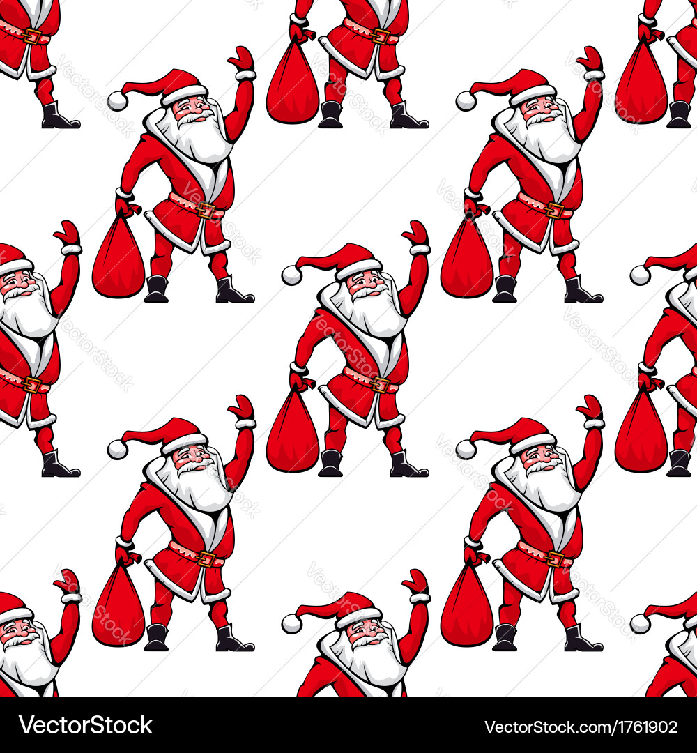 Seamless pattern with santa claus Royalty Free Vector Image