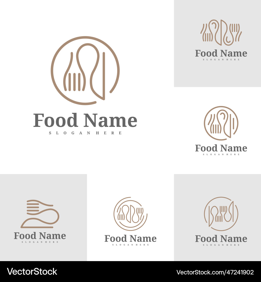 Set of food logo template creative Royalty Free Vector Image