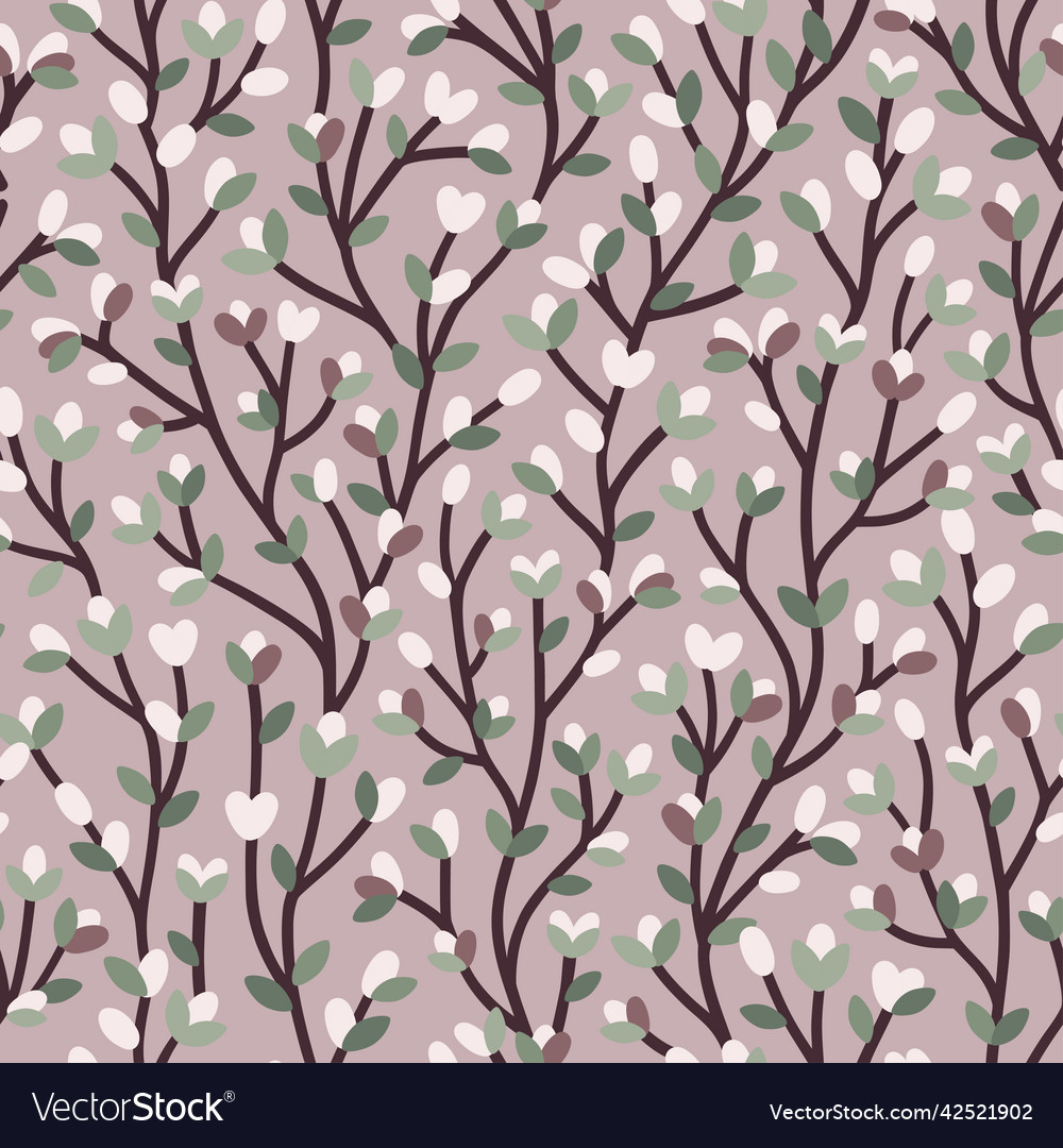 Spring tree branches pattern Royalty Free Vector Image