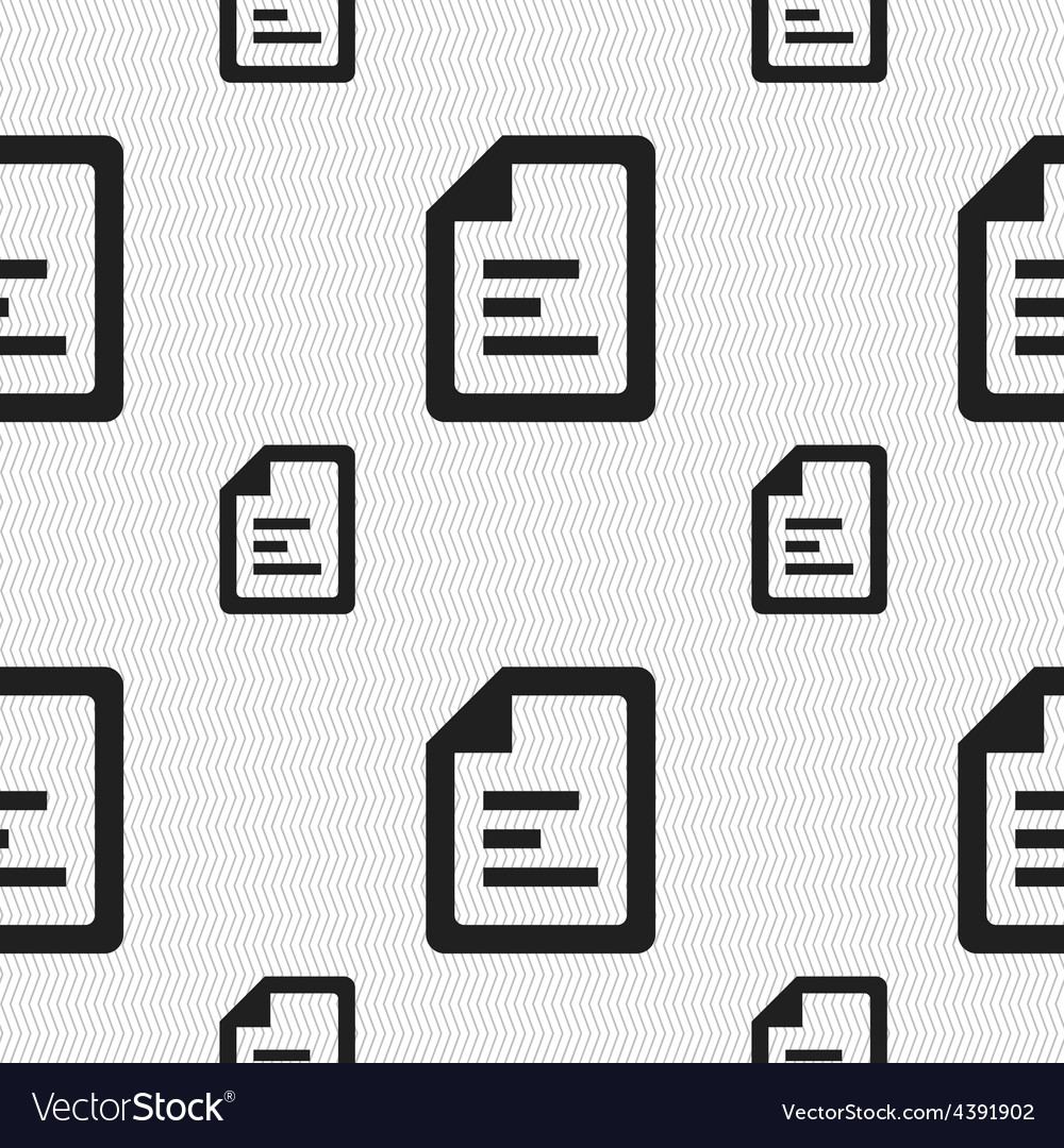 Text file icon sign seamless pattern Royalty Free Vector