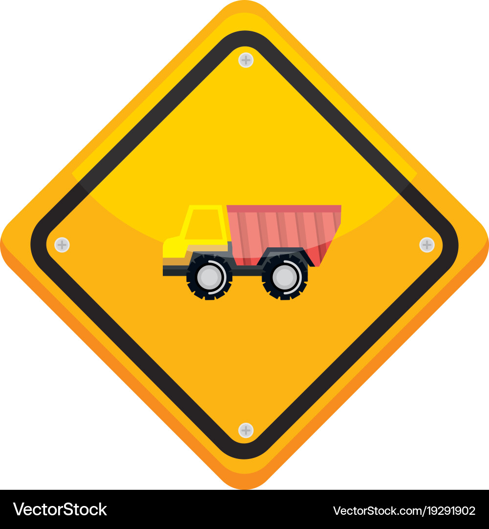 Traffic signal with dump truck Royalty Free Vector Image