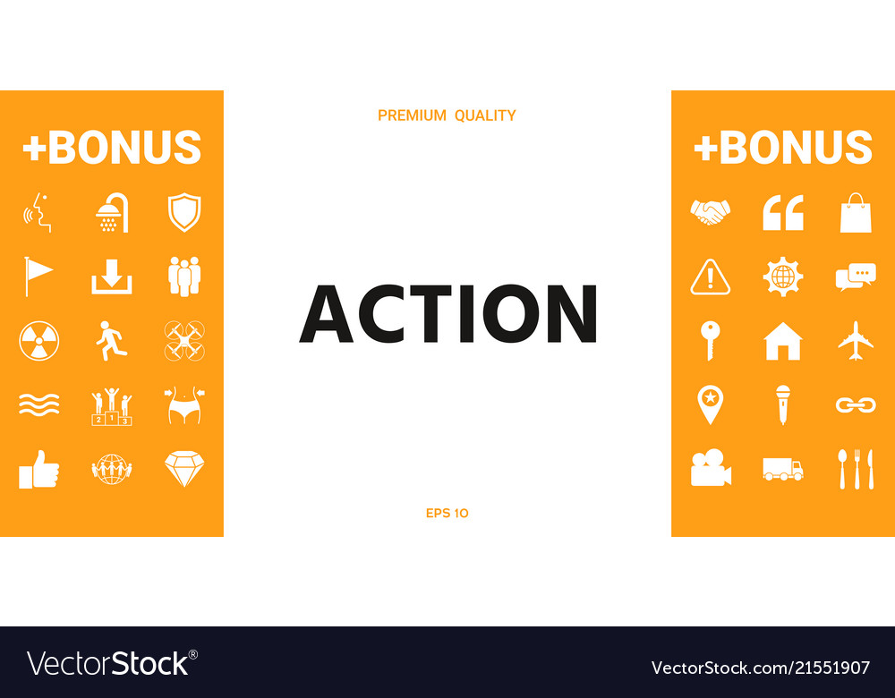 Action button symbol Royalty Free Vector Image