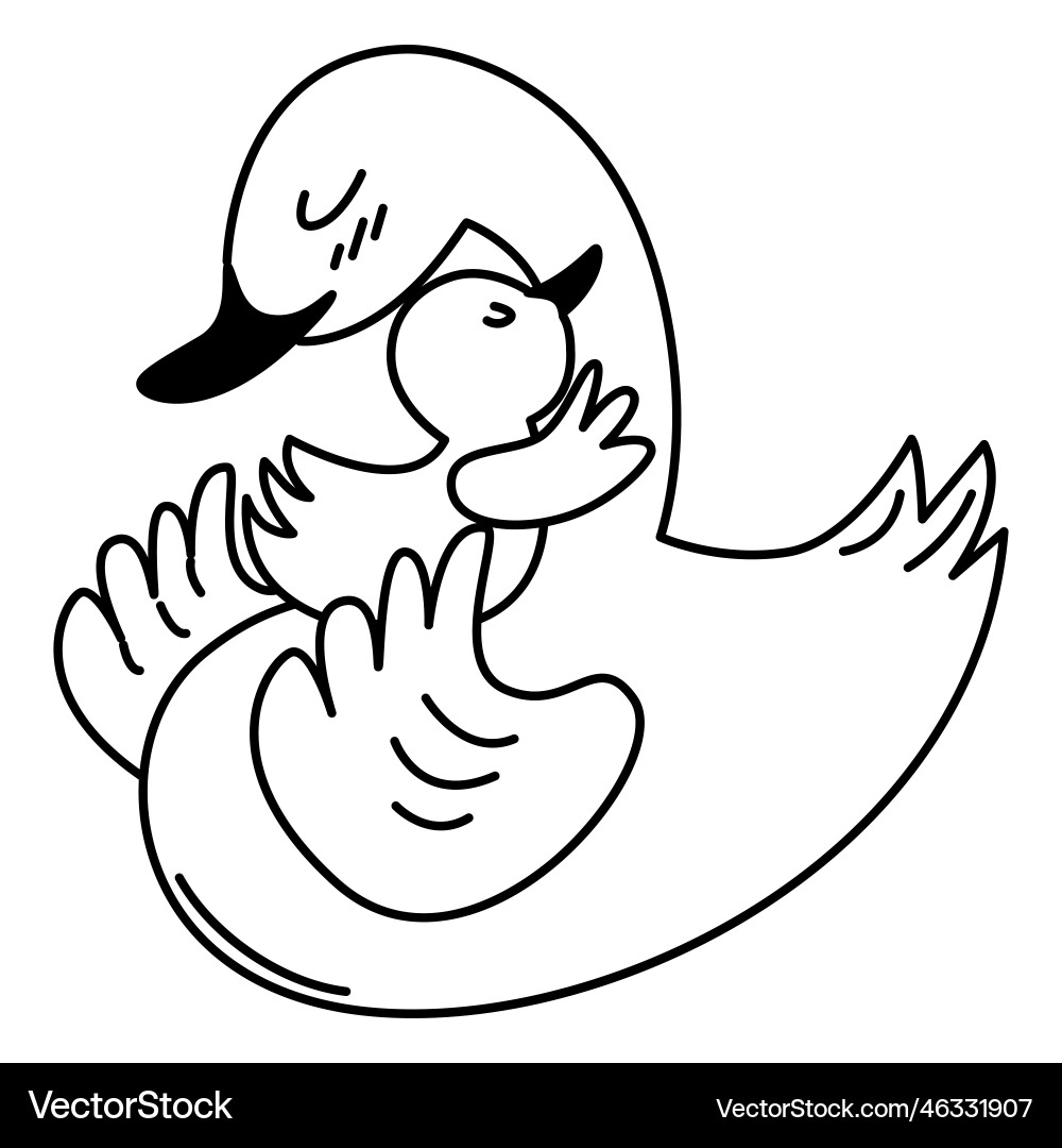 Animals mom and baby ducks stroke Royalty Free Vector Image