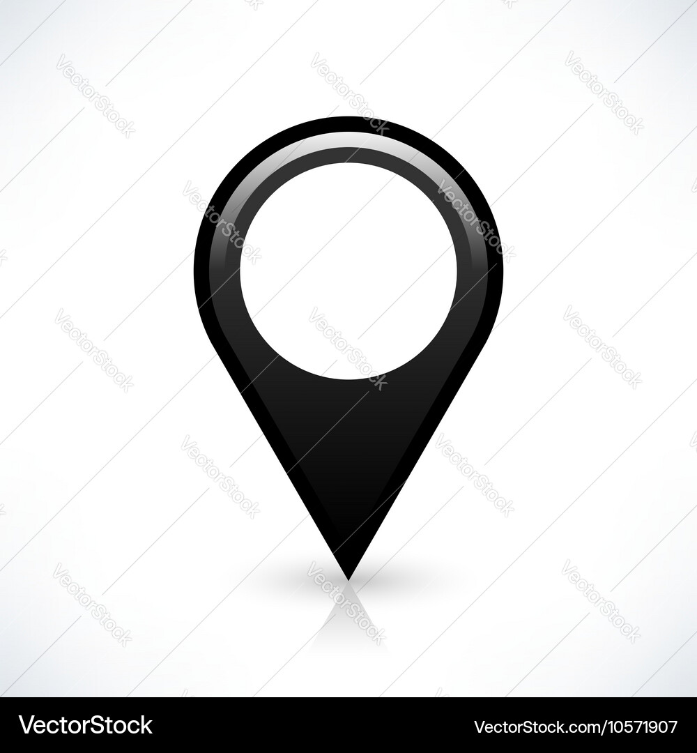 Black blank map pin sign round location icon Vector Image