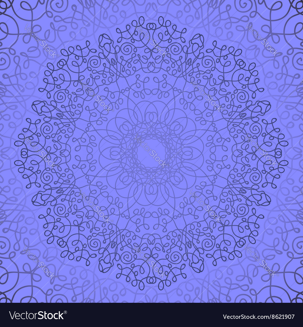 Blue circle lace ornament Royalty Free Vector Image