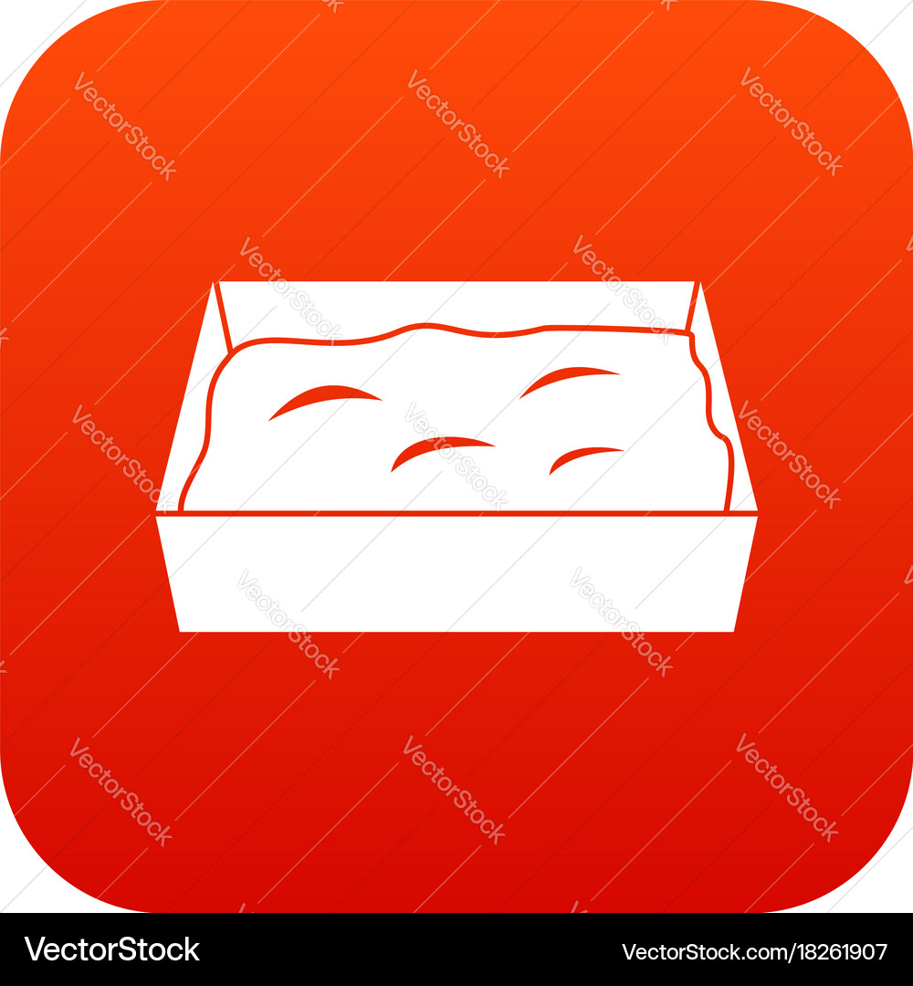 Cat toilet icon digital red Royalty Free Vector Image