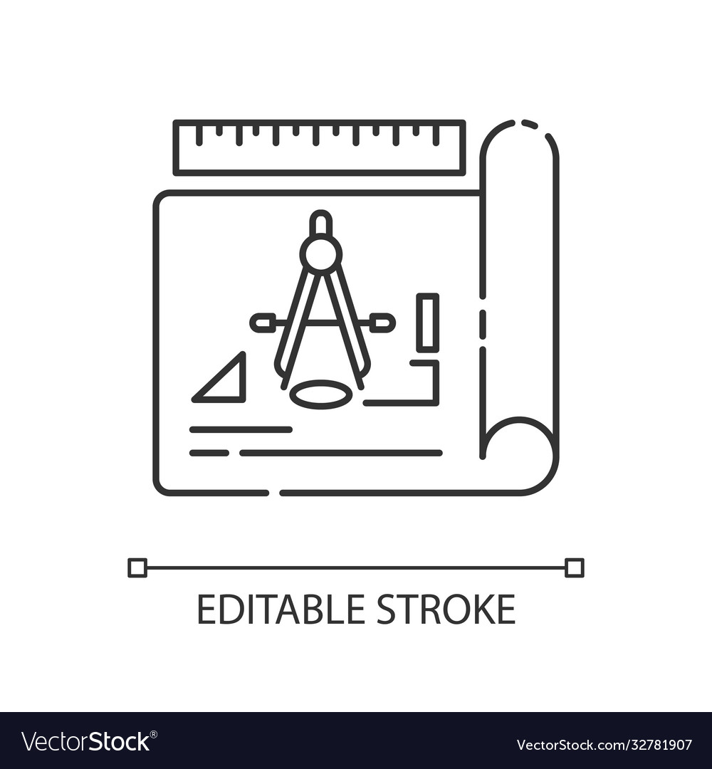 Drafting pixel perfect linear icon Royalty Free Vector Image