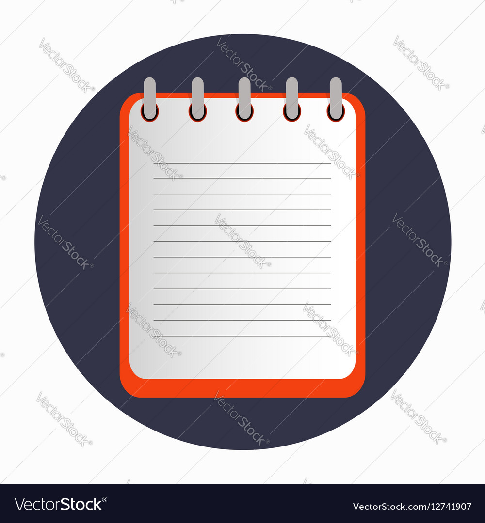 Flat template red notebook Royalty Free Vector Image Flat template red notebook Royalty Free Vector Image