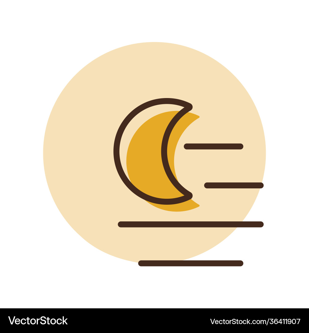 Fog night icon weather sign Royalty Free Vector Image
