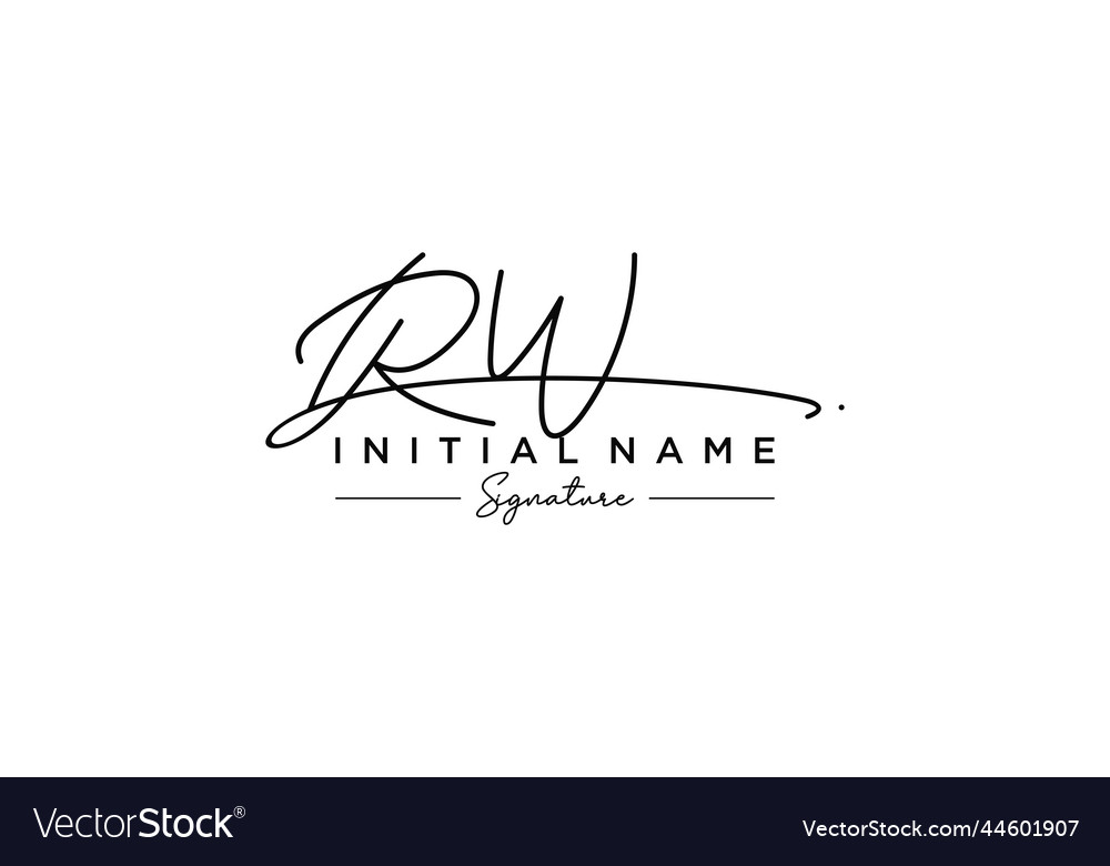 Initial rw signature logo template hand drawn Vector Image Initial rw signature logo template hand drawn Vector Image